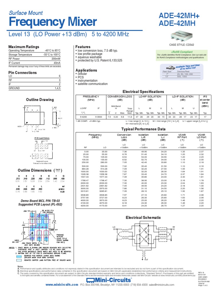 Ade 42MH PDF | PDF | Decibel | Specification (Technical Standard)