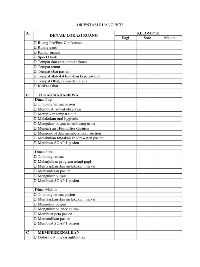 Orientasi Ruang Hcu | PDF