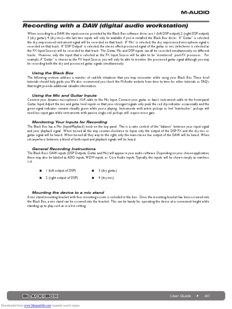 Recording With A DAW (Digital Audio Workstation) : Downloaded From ...