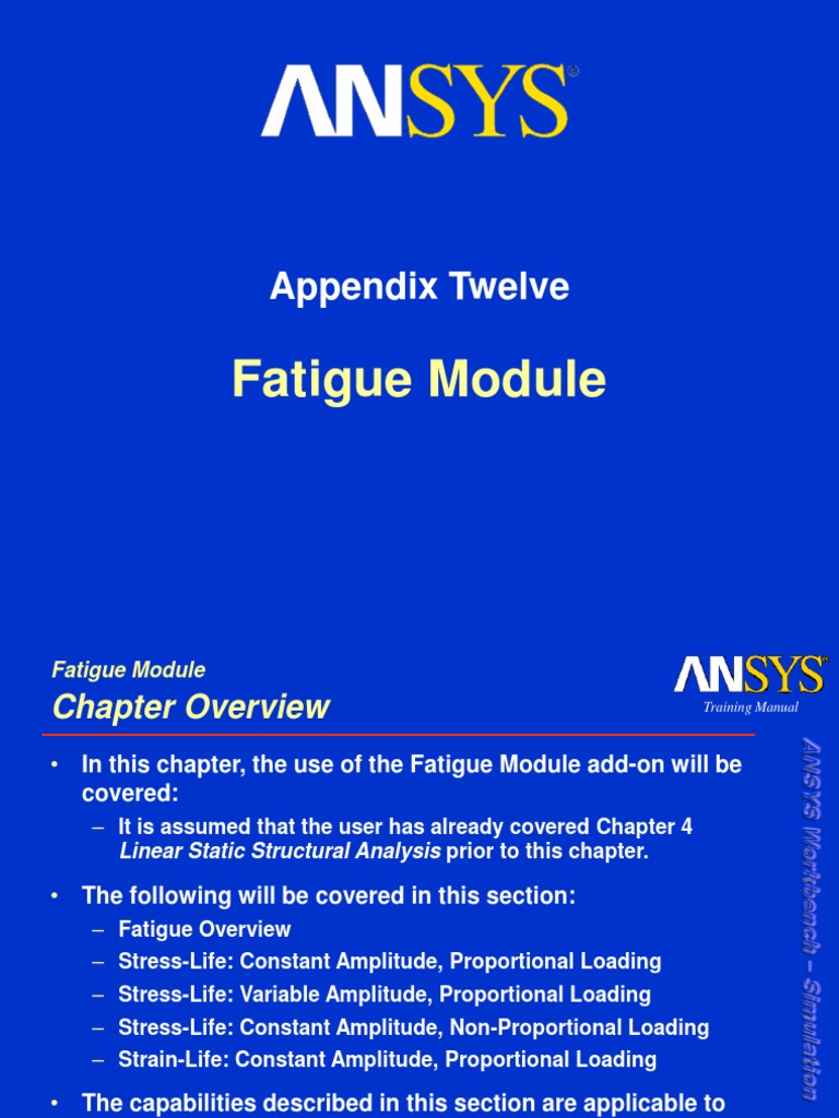 Fatigue Loads Ansys Module | PDF | Fatigue (Material) | Structural Load