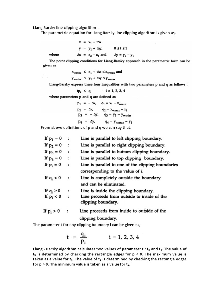 Liang Barsky Line Clipping Algorithm | Download Free PDF | Applied ...