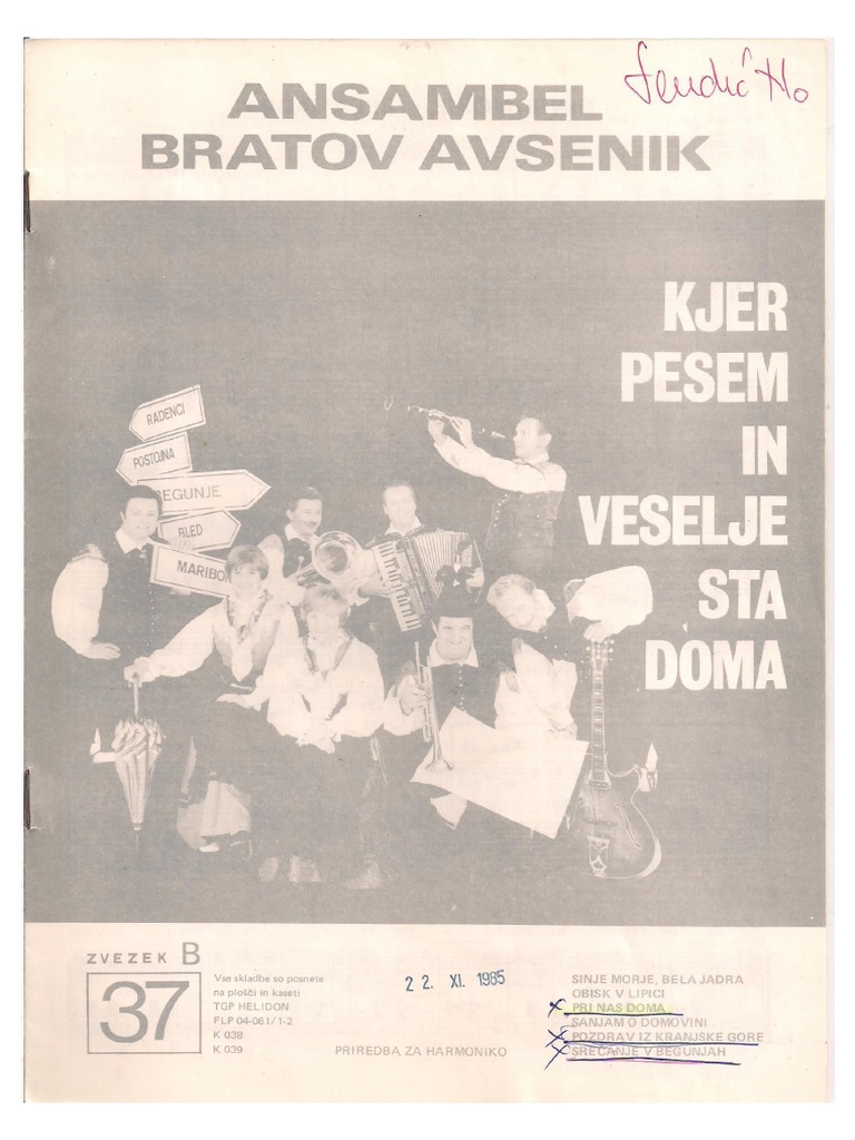 Avsenik Album Za Harmoniko Zvezek 37 PDF | PDF