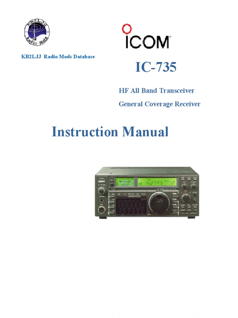 Icom IC-735 Instruction Manual | PDF