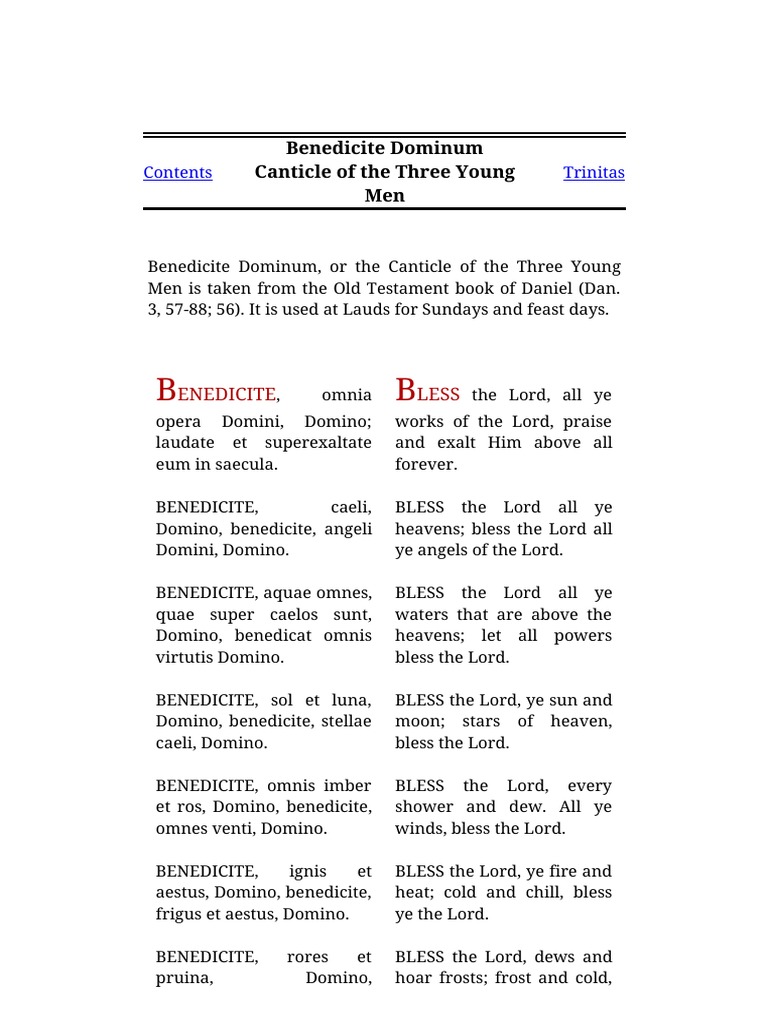 Benedicite Dominum | PDF | Latin Language Songs | Christian Hymns