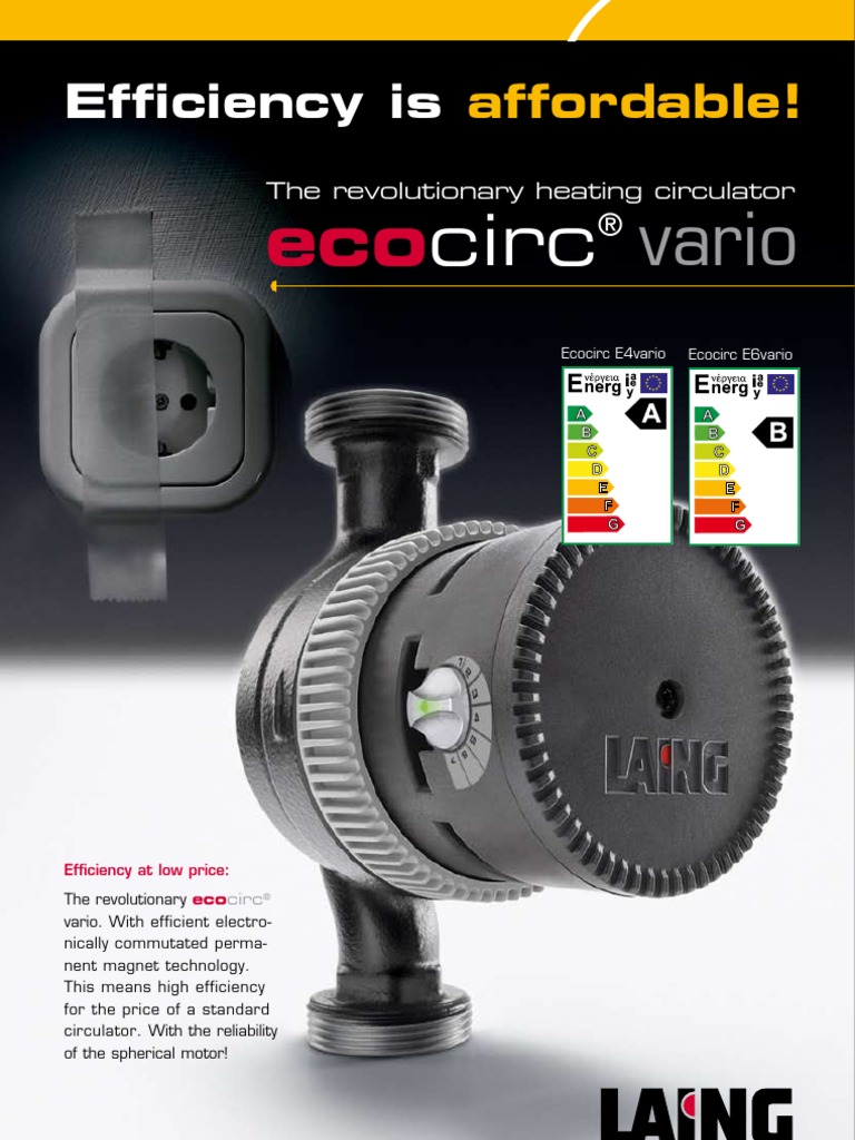 Laing Heating Circulator Ecocirc Vario | PDF | Electric Motor ...
