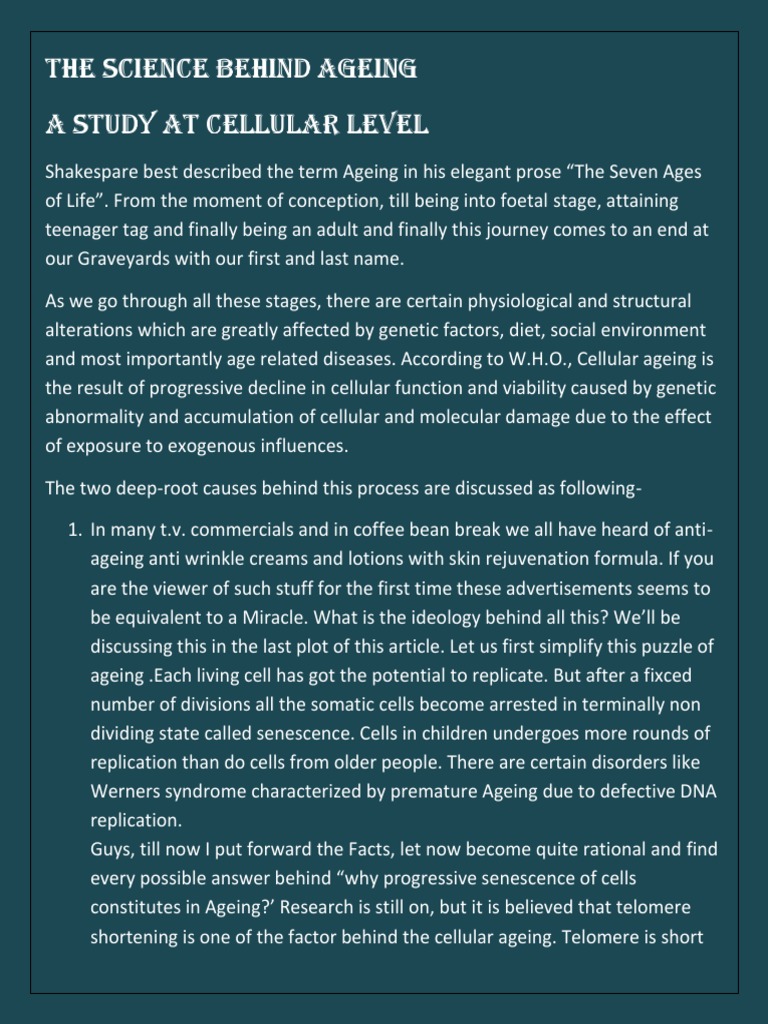 The Science Behind Ageing | PDF | Life Sciences | Biology