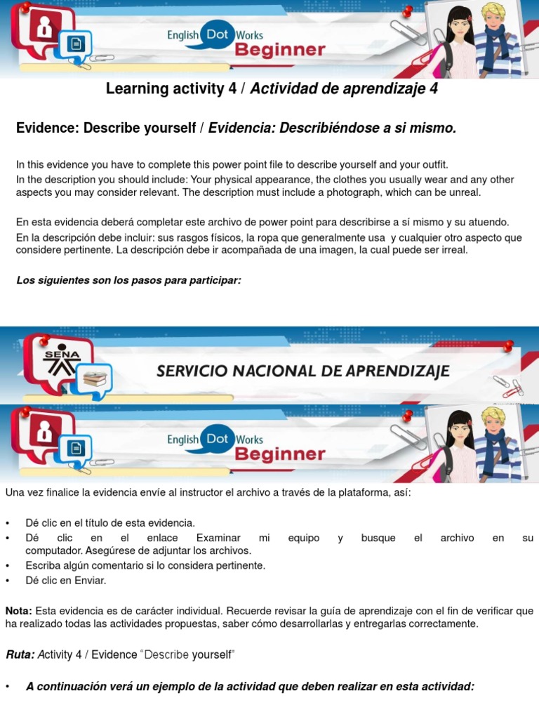 Evidence Describe Yourself ALEYDA CASTRO | PDF | Adjetivo | Estilo ...