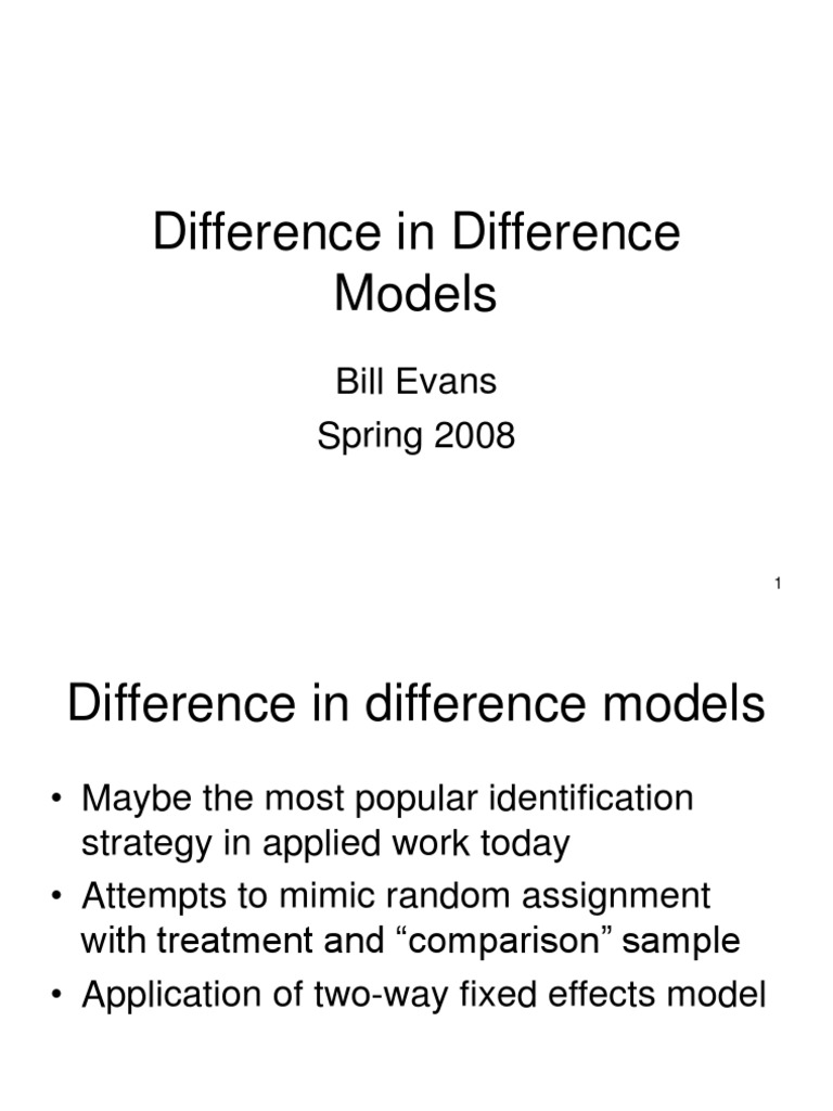 Difference in Difference Models | PDF | Time Series | Statistical Theory