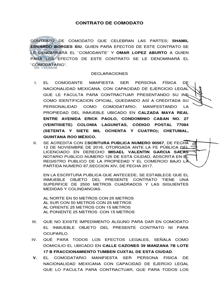 Contrato de Comodato | PDF