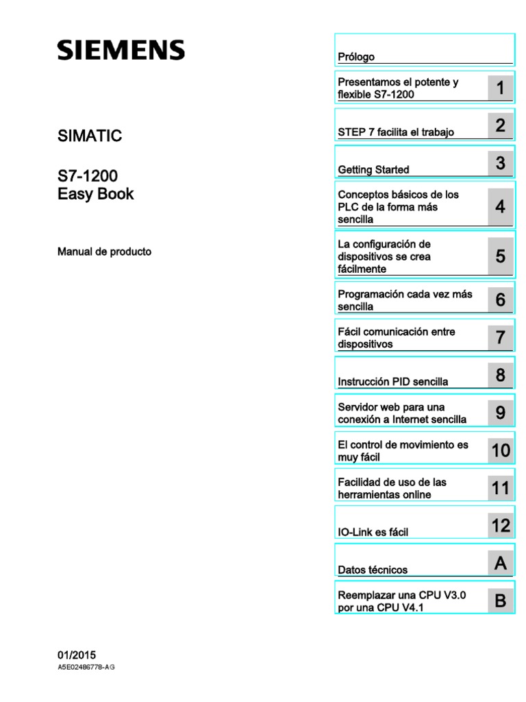 Simatic S7 1200 Easy Book PDF | PDF | Controlador lógico programable | Unidad Central de ...