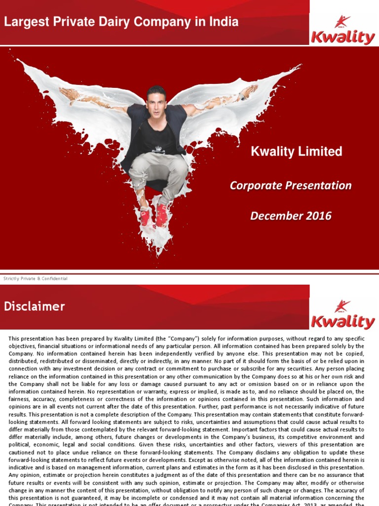 Kwality Presentation | PDF | Dairy | Milk