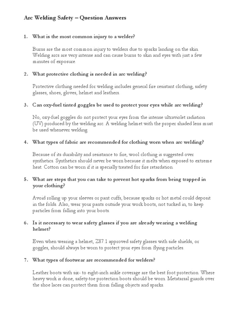 Arc Welding Safety Guidelines and FAQs | PDF | Welding | Construction