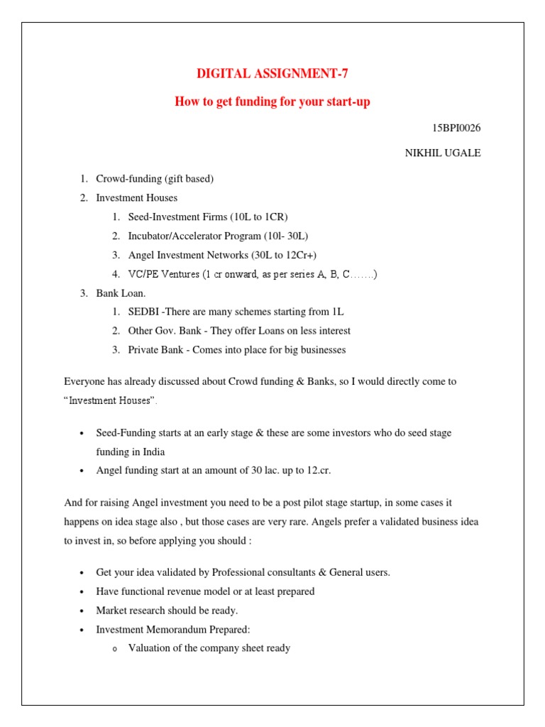 Digital Assignment-7 Lean | PDF | Angel Investor | Startup Company