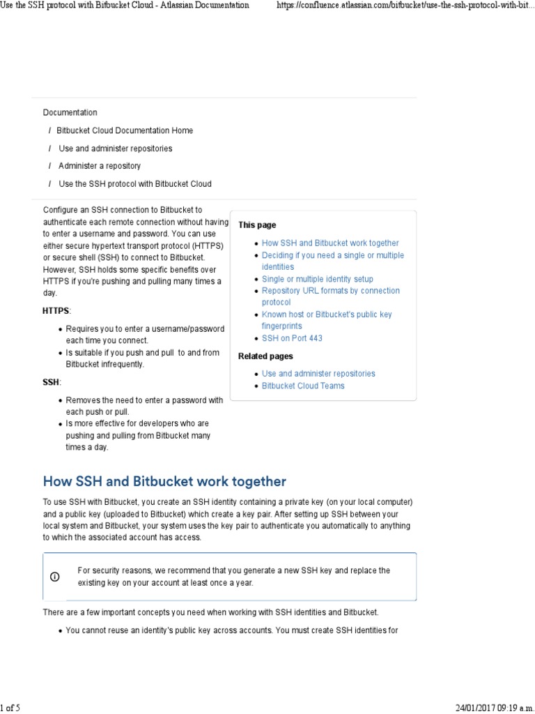 7 Use The Ssh Protocol With Bitbucket Cloud Pdf Secure Shell