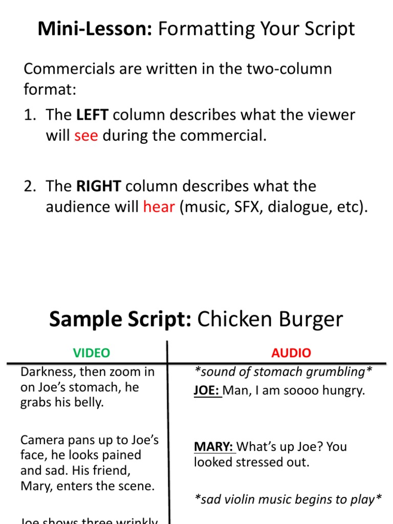 Formatting A Script | PDF | Games & Activities | Language Arts & Discipline Formatting A Script | PDF | Games & Activities | Language Arts & Discipline