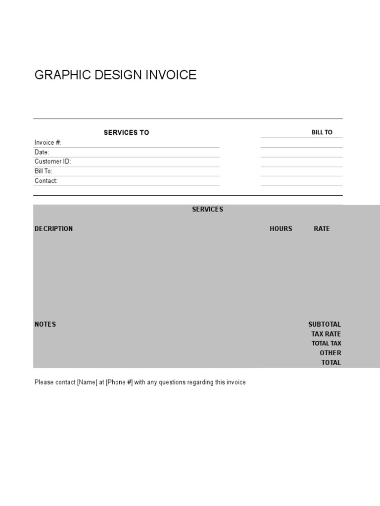 Graphic Design Invoice Template | PDF
