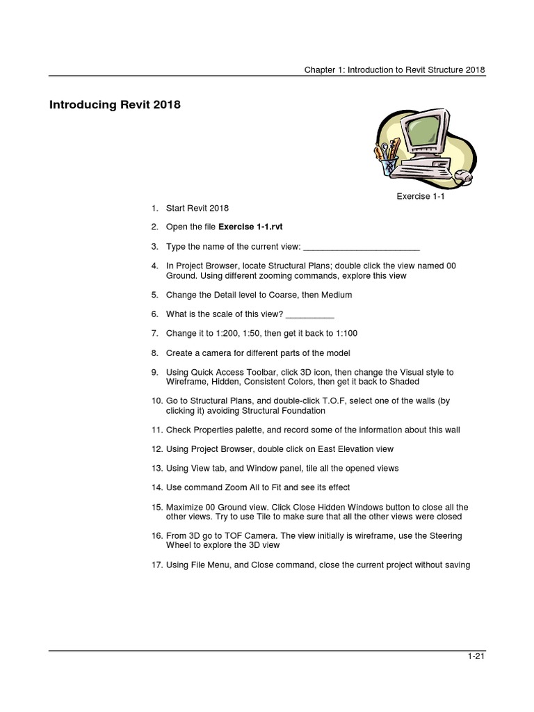 Revit 2018 Exercise 1-1 Guide | PDF