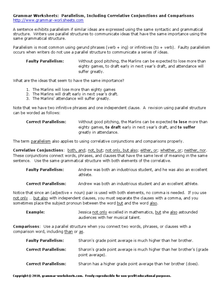 Lesson Parallelism PDF | PDF | Phrase | Verb