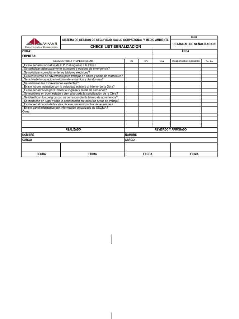 Formatos de Chec List | PDF