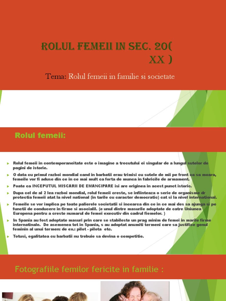 Rolul Femeii in Sec 20 | PDF