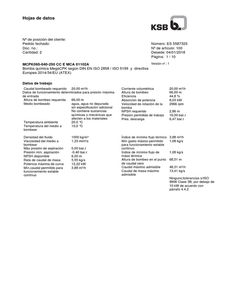 2435 KSB Easyselect | PDF | Rodamiento (Mecánico) | Bomba