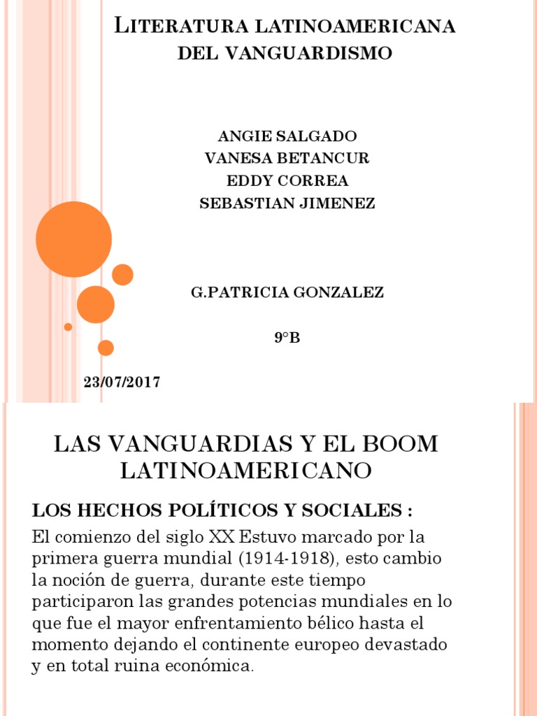 Literatura Latinoamericana Del Vanguardismo | PDF | Vanguardia ...