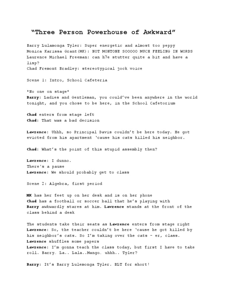 Humorous Play Script | PDF | Leisure