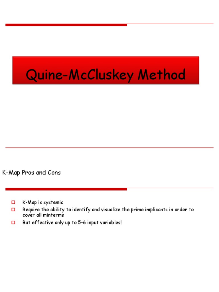 An Example of Applying the Quine-McCluskey Method to Derive a Minimum ...