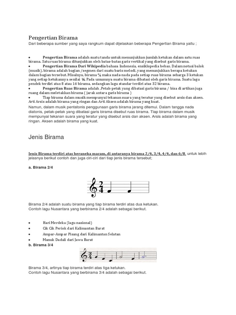 Pengertian dan Jenis-Jenis Birama | PDF | Seni