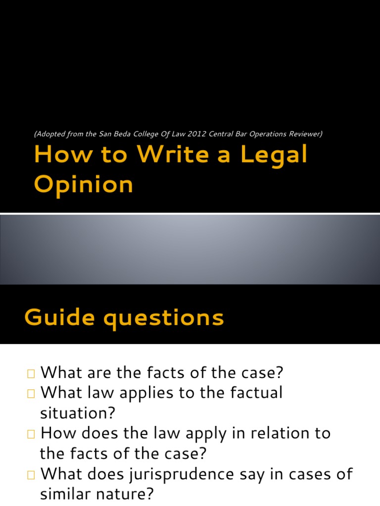 Guide to Writing a Legal Opinion | PDF | Citation | Opinion