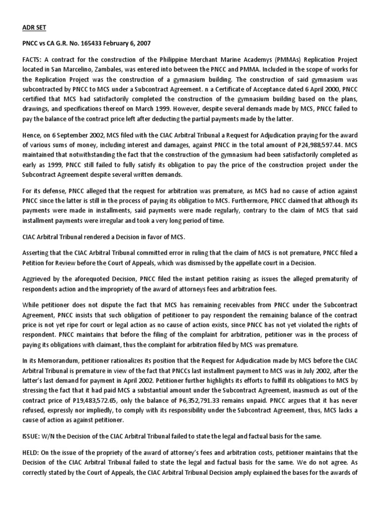 Adr Set | PDF | Arbitration | Alternative Dispute Resolution