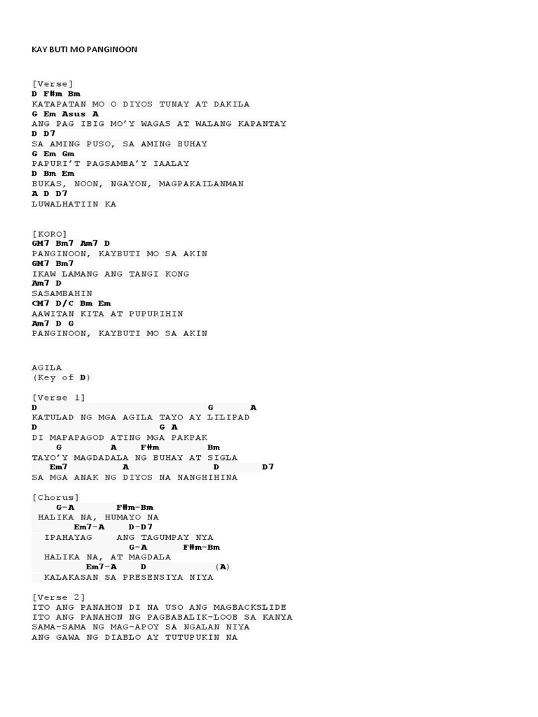 Praise and Worship - Tagalog Lineup | PDF