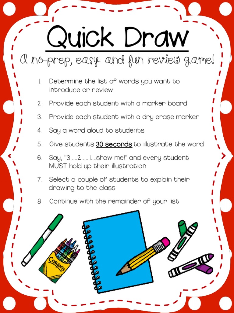 Quick Draw: A No-Prep, Easy and Fun Review Game! | PDF