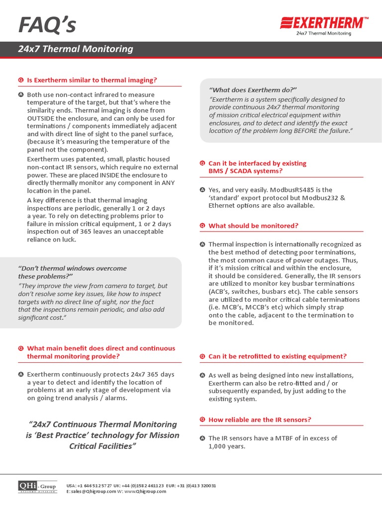 Exertherm FAQ-US0711 | PDF | Thermography | Infrared