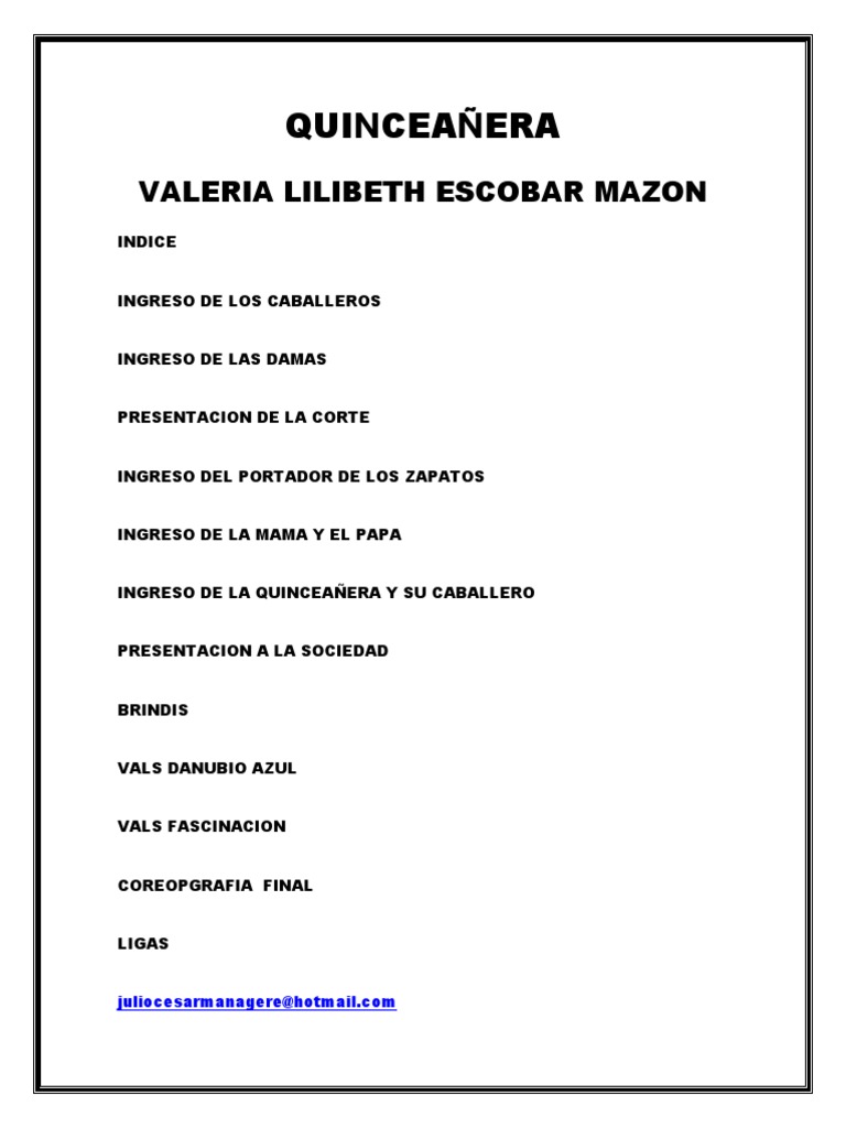 QUINCEAÑERA | PDF | Ocio