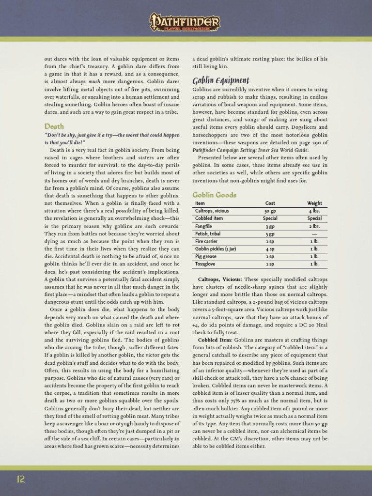 Goblin Equipment: Death | PDF