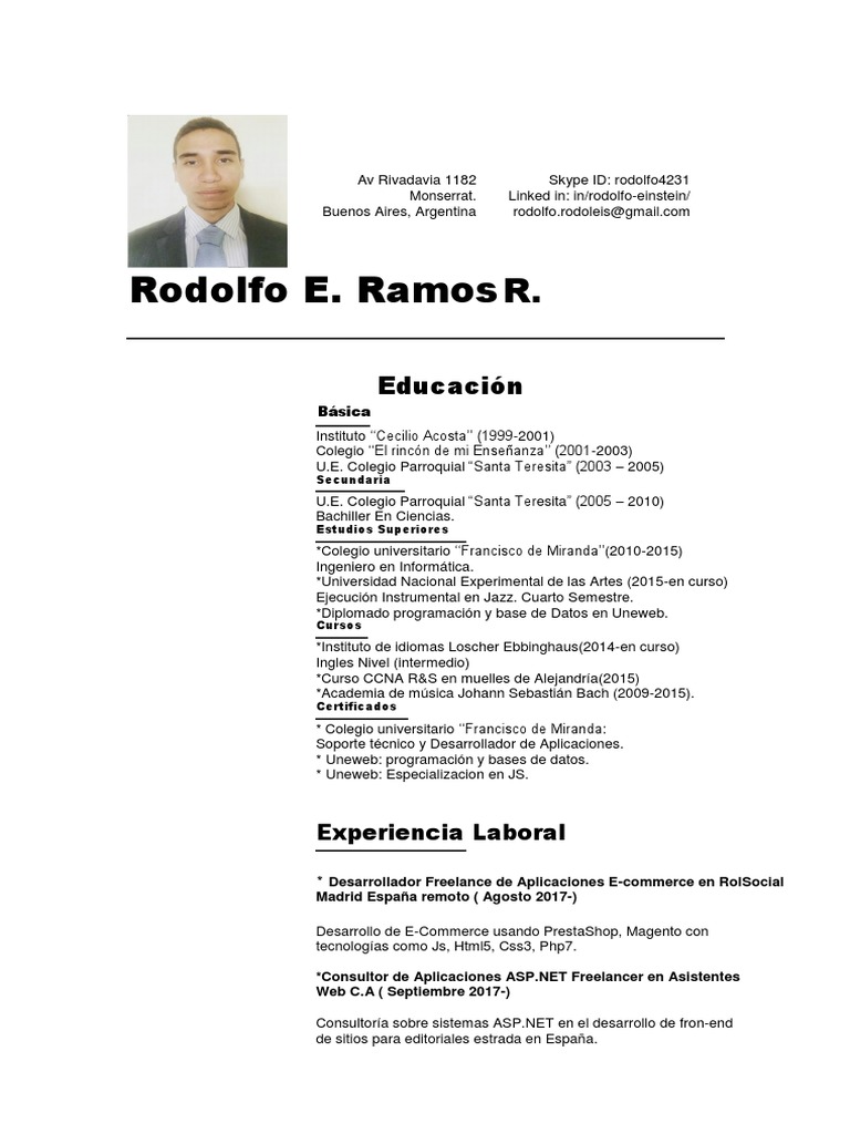CV Rodolfo - Einstein | PDF | Adobe Systems | Ilustrador Adobe