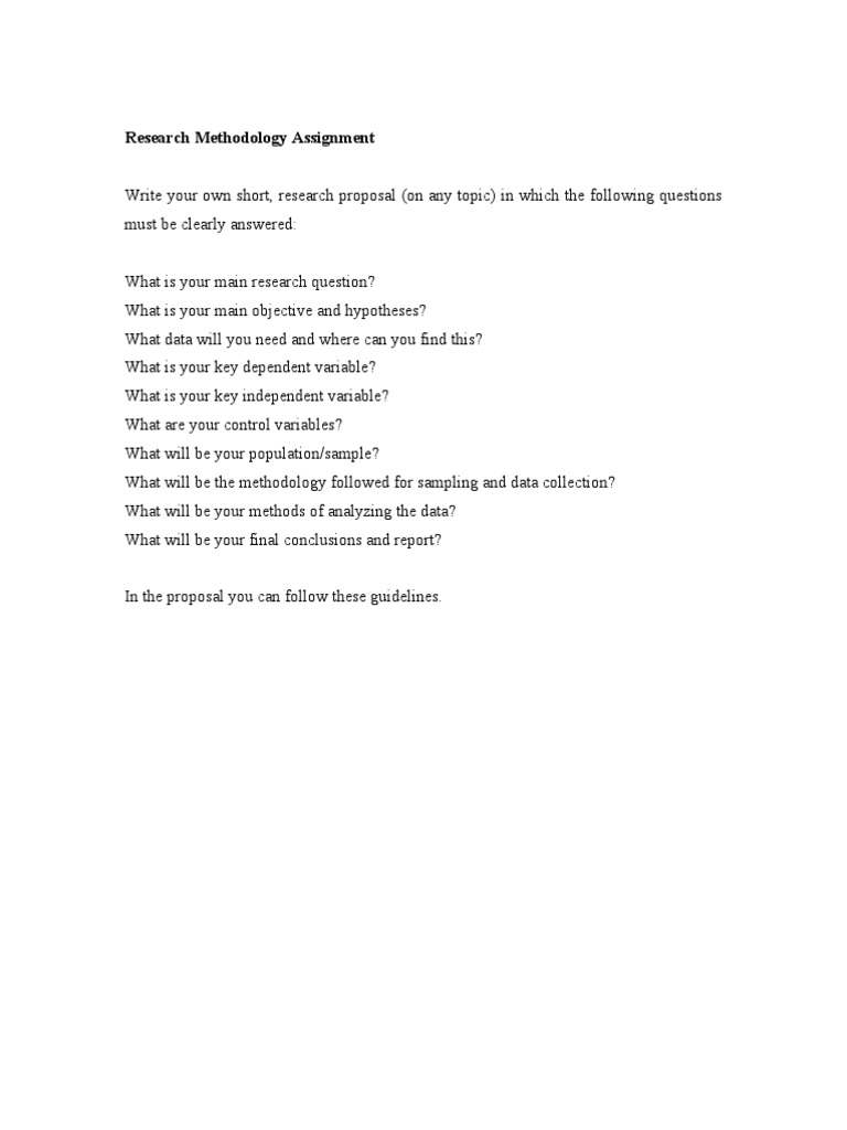 Research Methodology Assignment New | PDF | Survey Methodology | Data ...