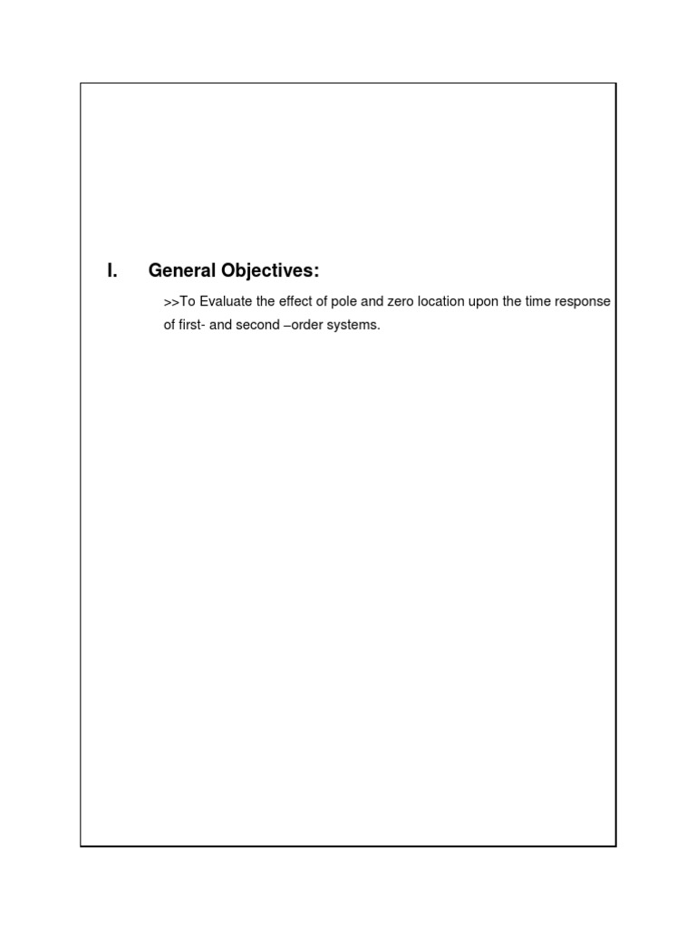 I. General Objectives | PDF