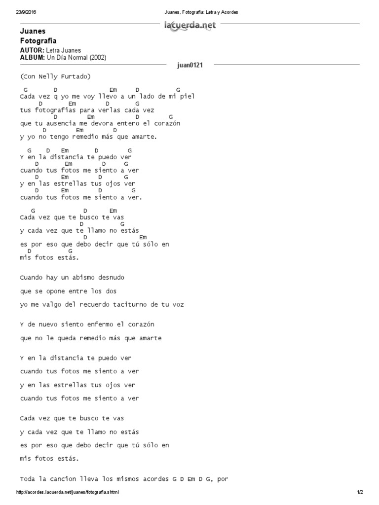 Juanes, Fotografia_ Letra y Acordes | Música grabada | Música pop