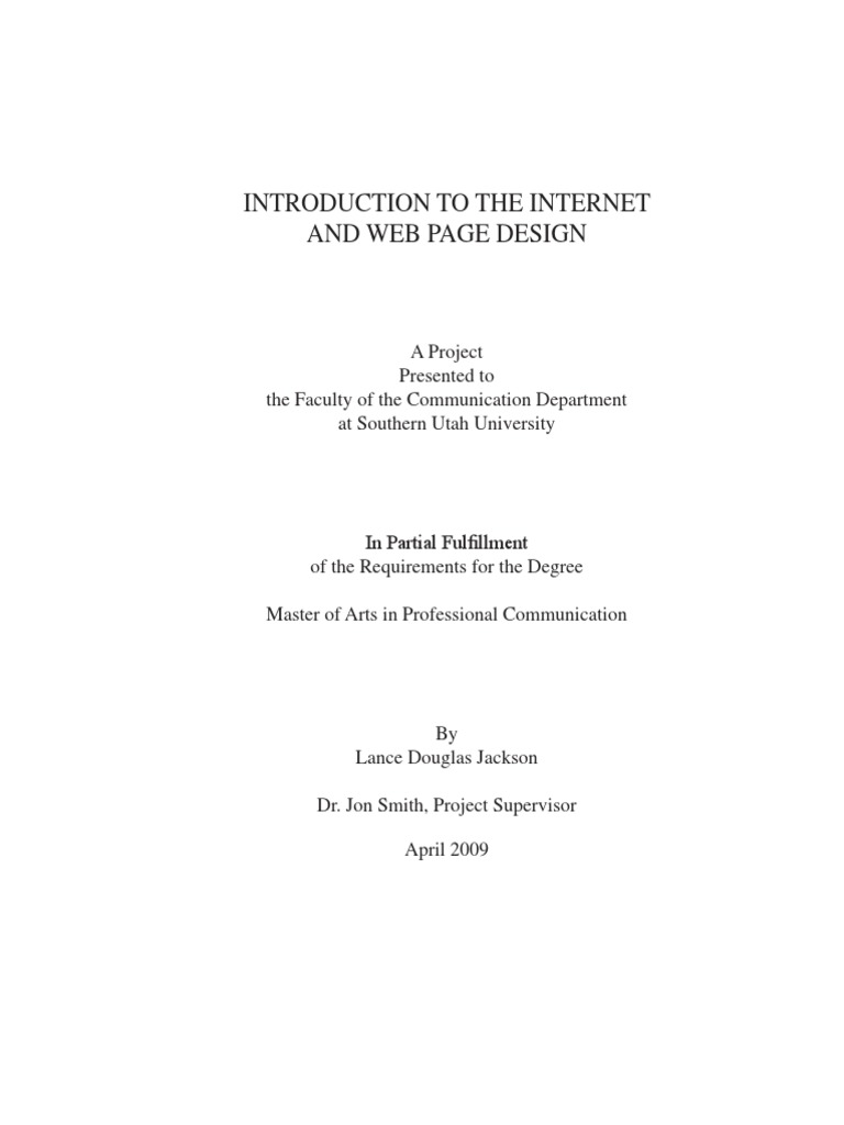 Introduction To The Internet and Web Page Design | PDF | Computer ...