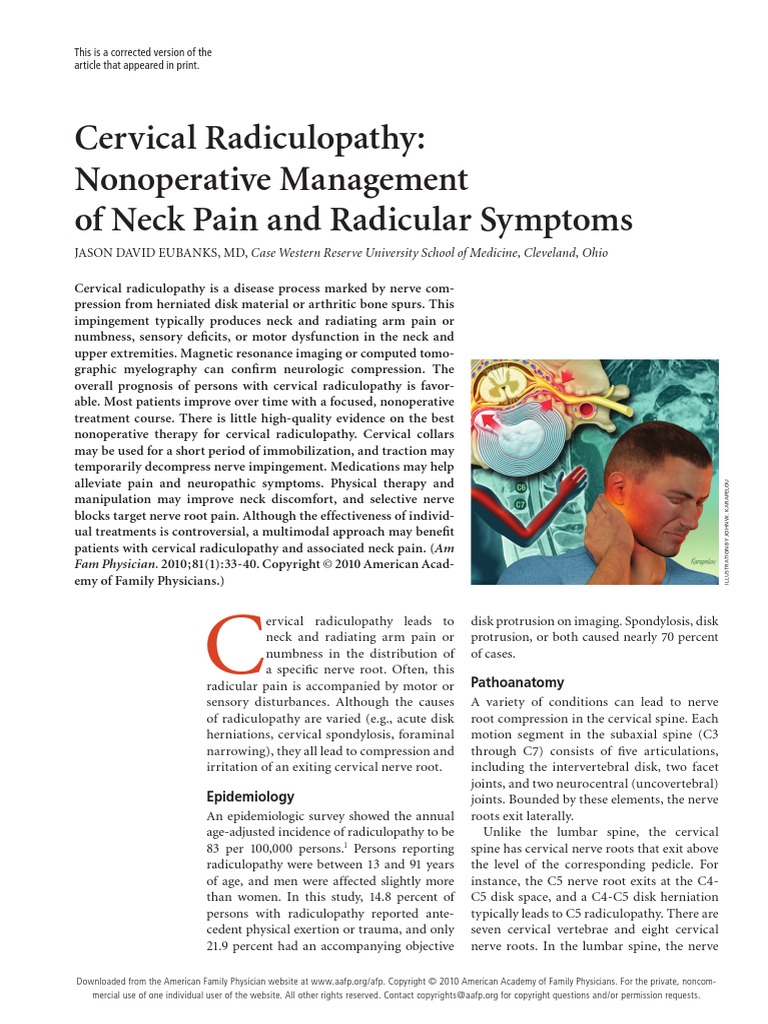 Cervical Radiculopathy Nonoperative Management of Neck Pain and ...