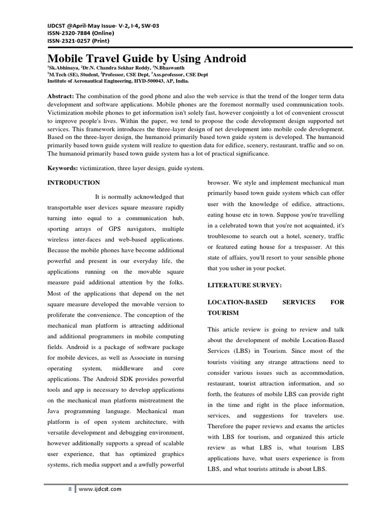 Mobile Travel Guide by Using Android | PDF | Mobile Device | Android ...