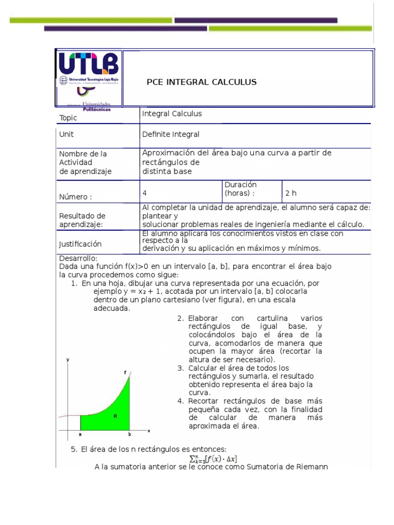Calculo Integral PCE UNIT 2 | Descargar gratis PDF | Curva | Integral