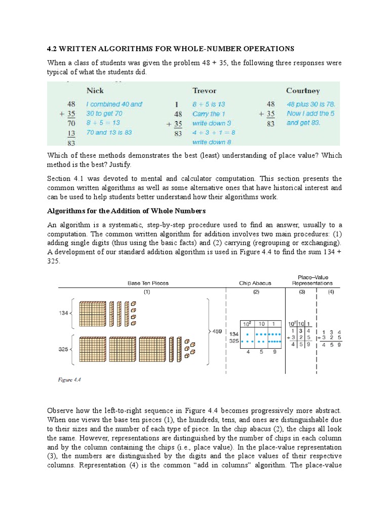 4.2 Written Algorithms For Whole-Number Operations | PDF | Division ...