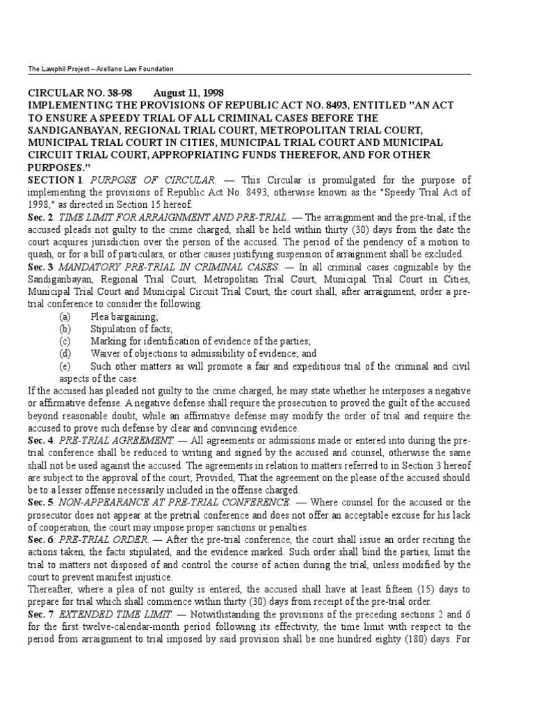 The Lawphil Project - Arellano Law Foundation | PDF | Continuance ...