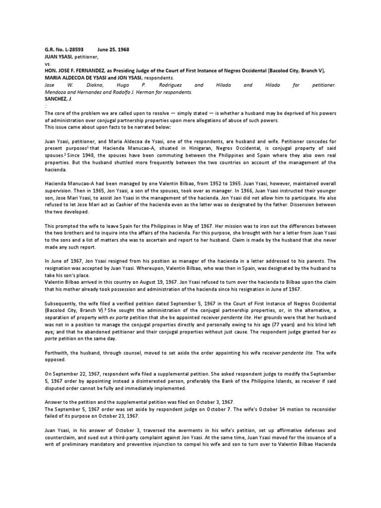 Ysasi V Fernandez | PDF | Receivership | Injunction