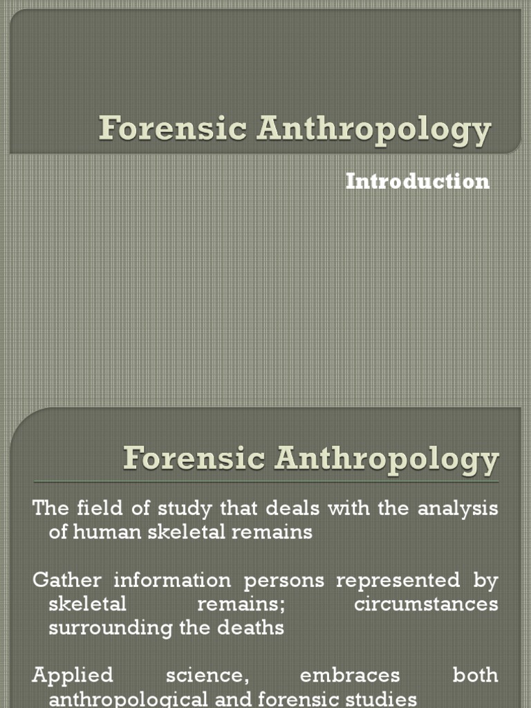 Overview of Forensic Anthropology | PDF | Forensic Science | Anthropology