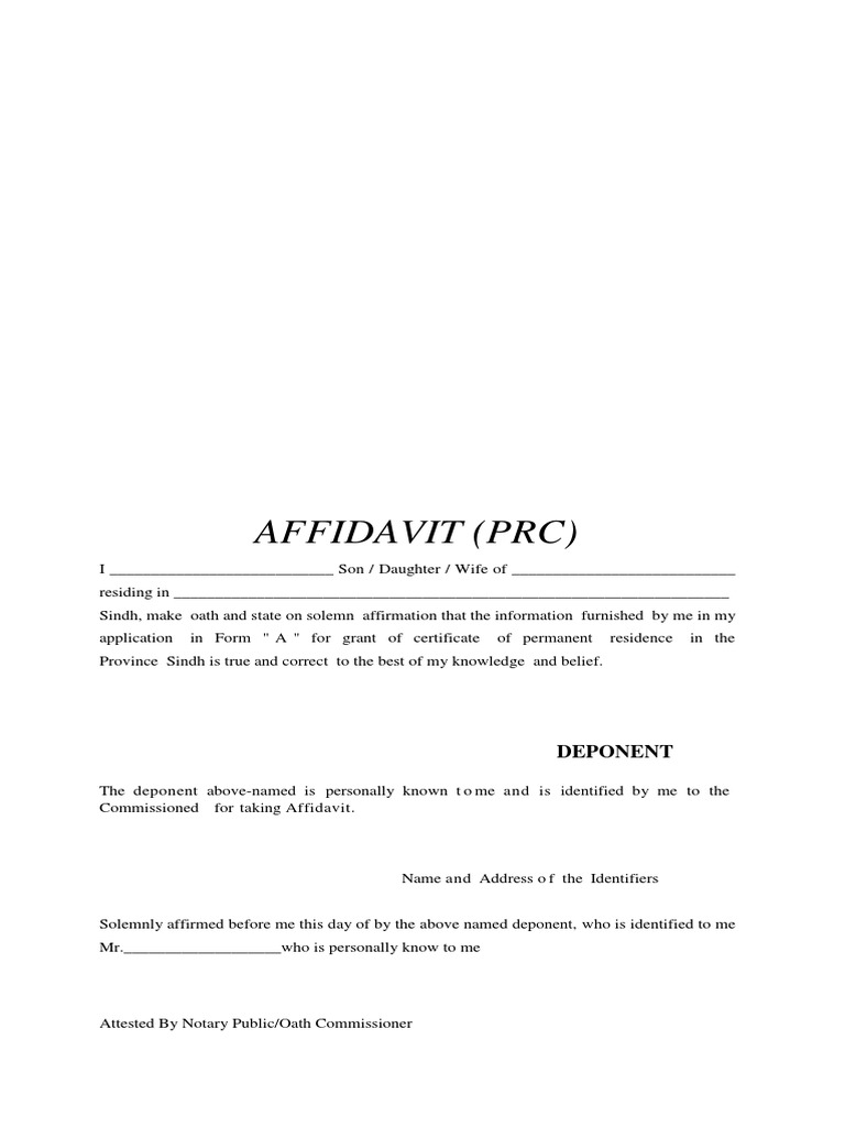 Affidavit PRC | PDF