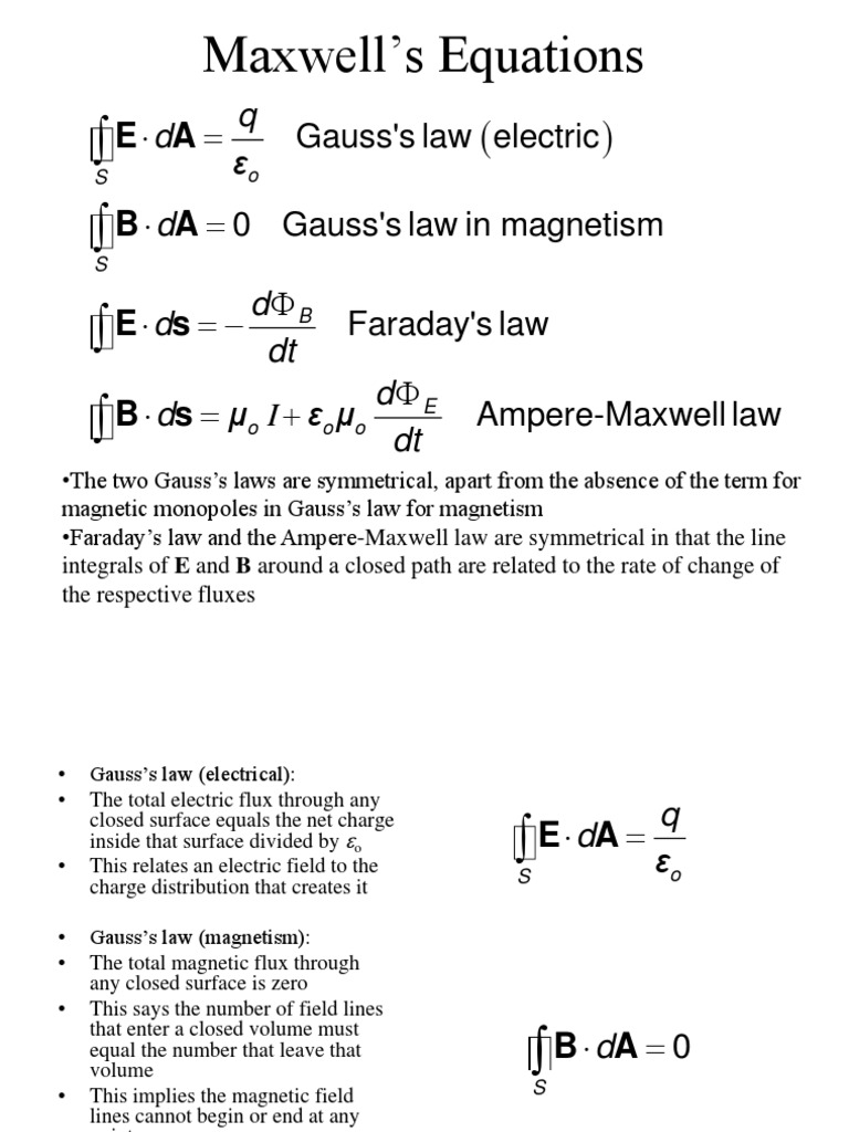 Maxwell's Equations and Electric Fields | PDF | Magnetic Field ...